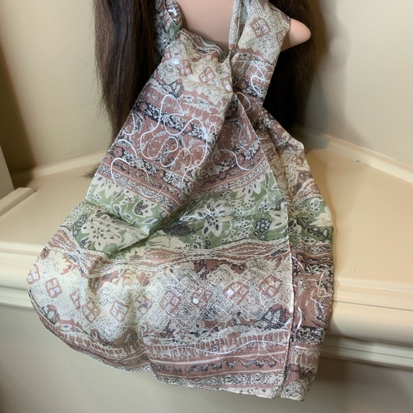 Accessories | Scarf W Silver Metallic 64 X 13 Career N5 | Poshmark